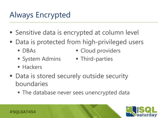 SQL Server 2016 New Security Features | PPT