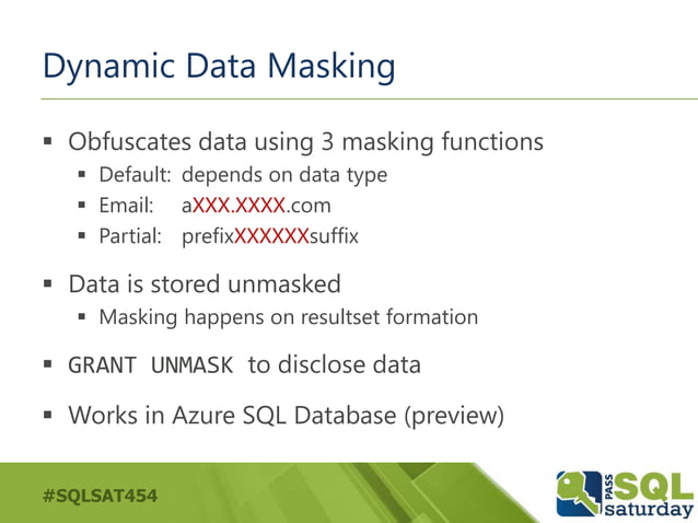 SQL Server 2016 New Security Features | PPT
