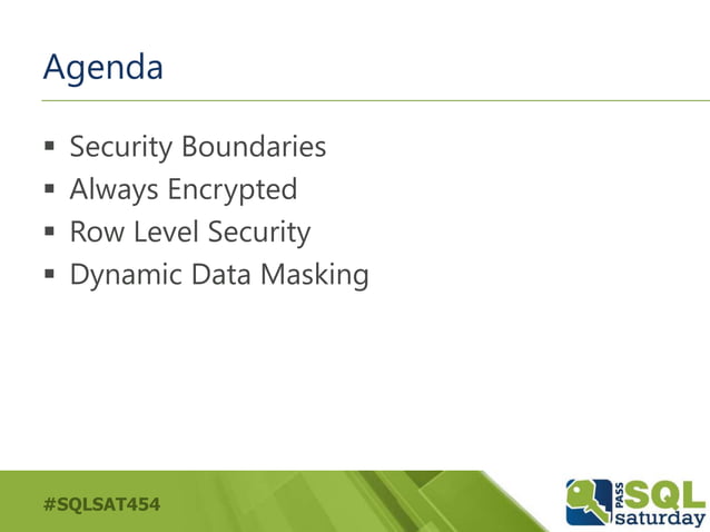 SQL Server 2016 New Security Features | PPT