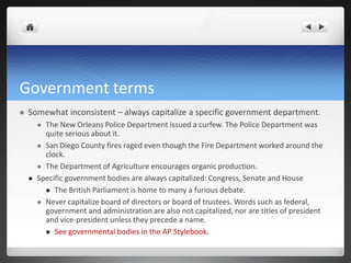 News editing capitalization2 | PPT