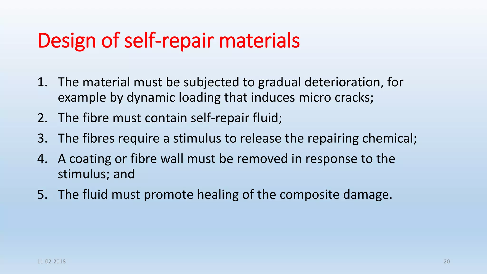 Self healing of Composite material | PPTX