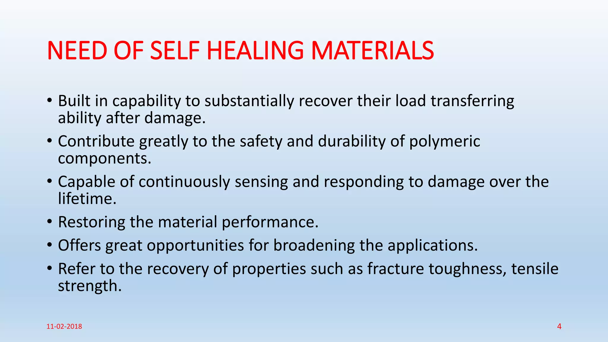 Self healing of Composite material | PPTX
