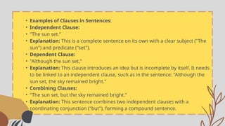 Sentence Structure in English. (From Morphemes to Clauses) | PPTX