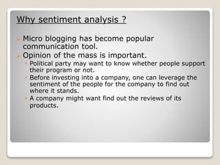 New sentiment analysis of tweets using python by Ravi kumar | PPT