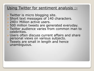 New sentiment analysis of tweets using python by Ravi kumar | PPTX
