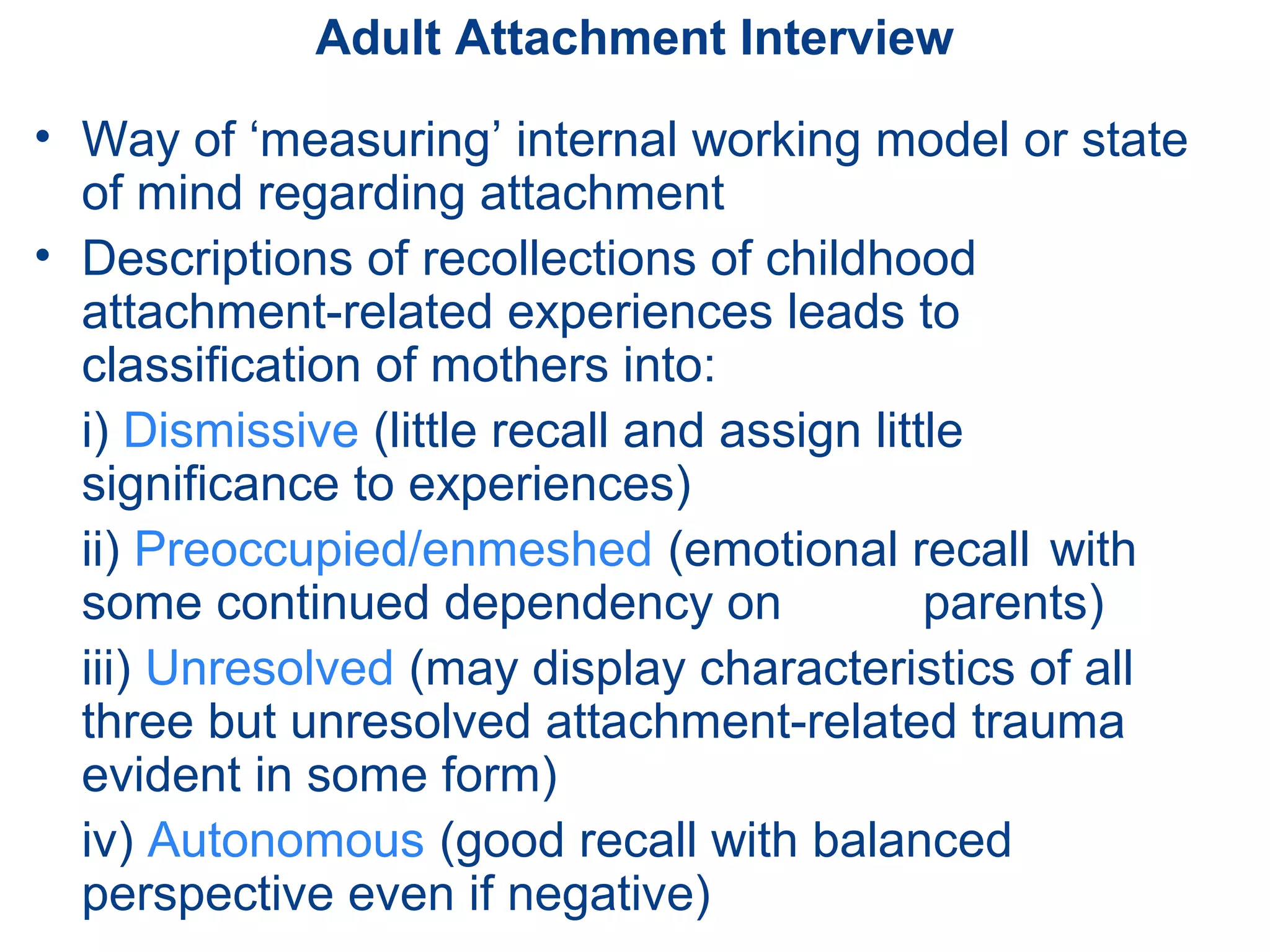 Session Two Presentation: Attachment Theory | PPT