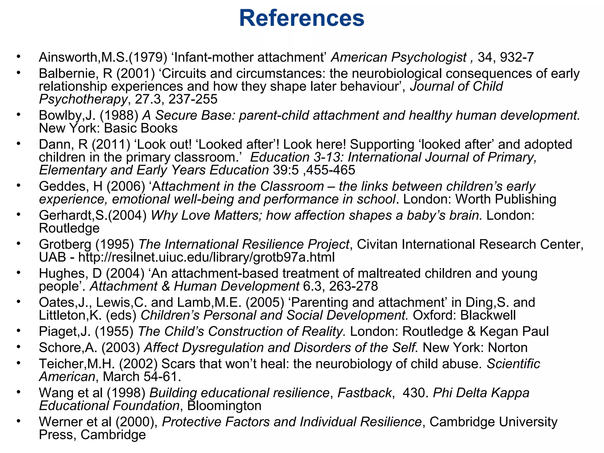 Session Two Presentation: Attachment Theory | PPT