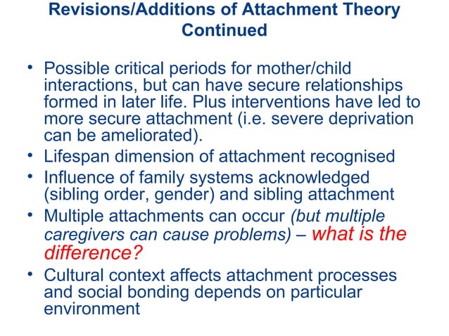 Session Two Presentation: Attachment Theory | PPT