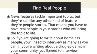 NEWS FEATURE.pptx JOURNALISM GRADE 7 1ST | PPTX