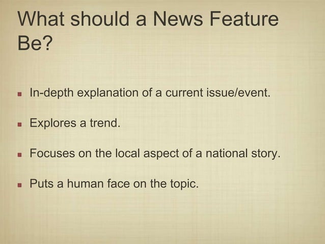 News Feature Format | PPT