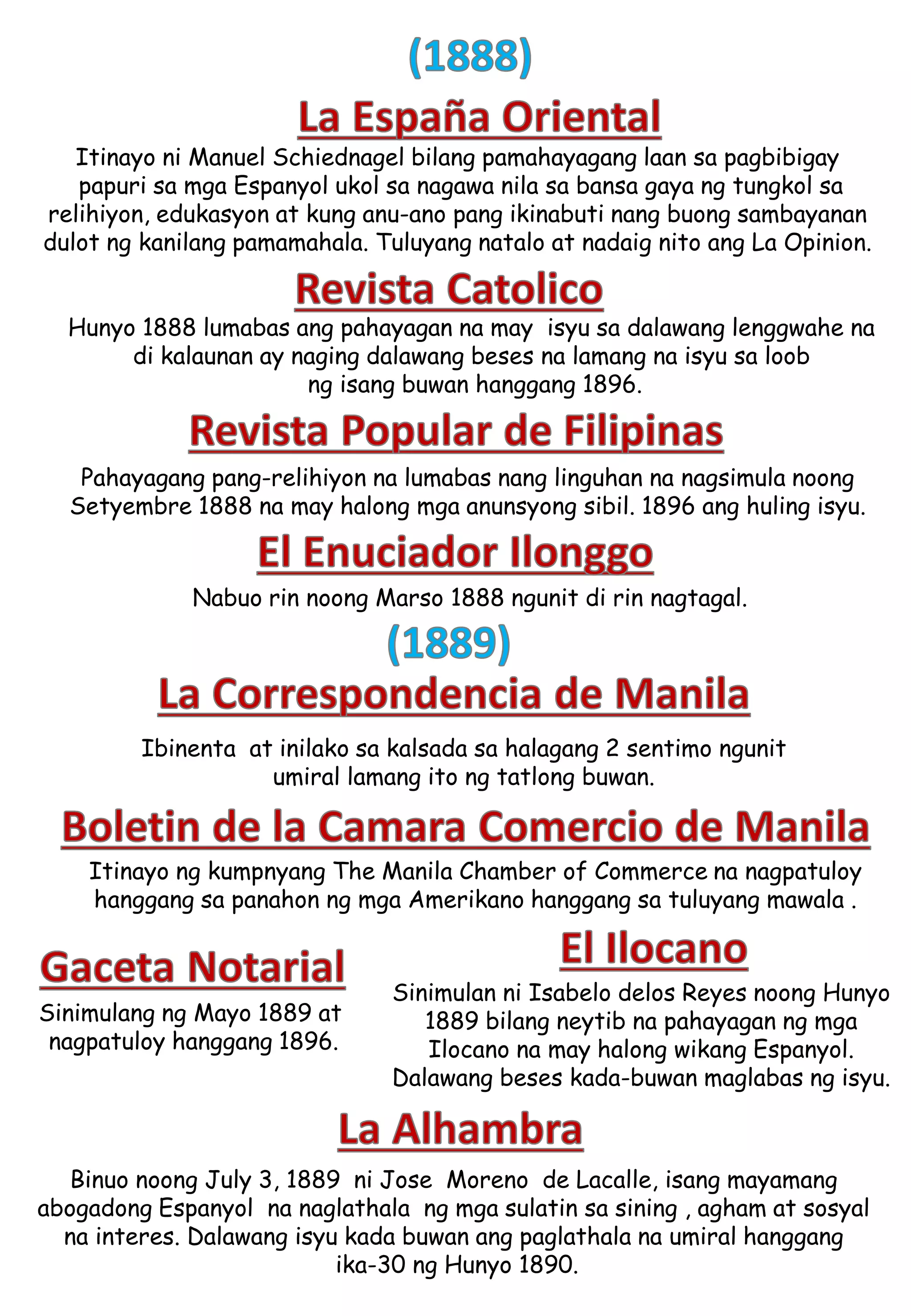 Kompletong kasaysayan ng Pahayagan at Pahayagang Pangkampus sa ...