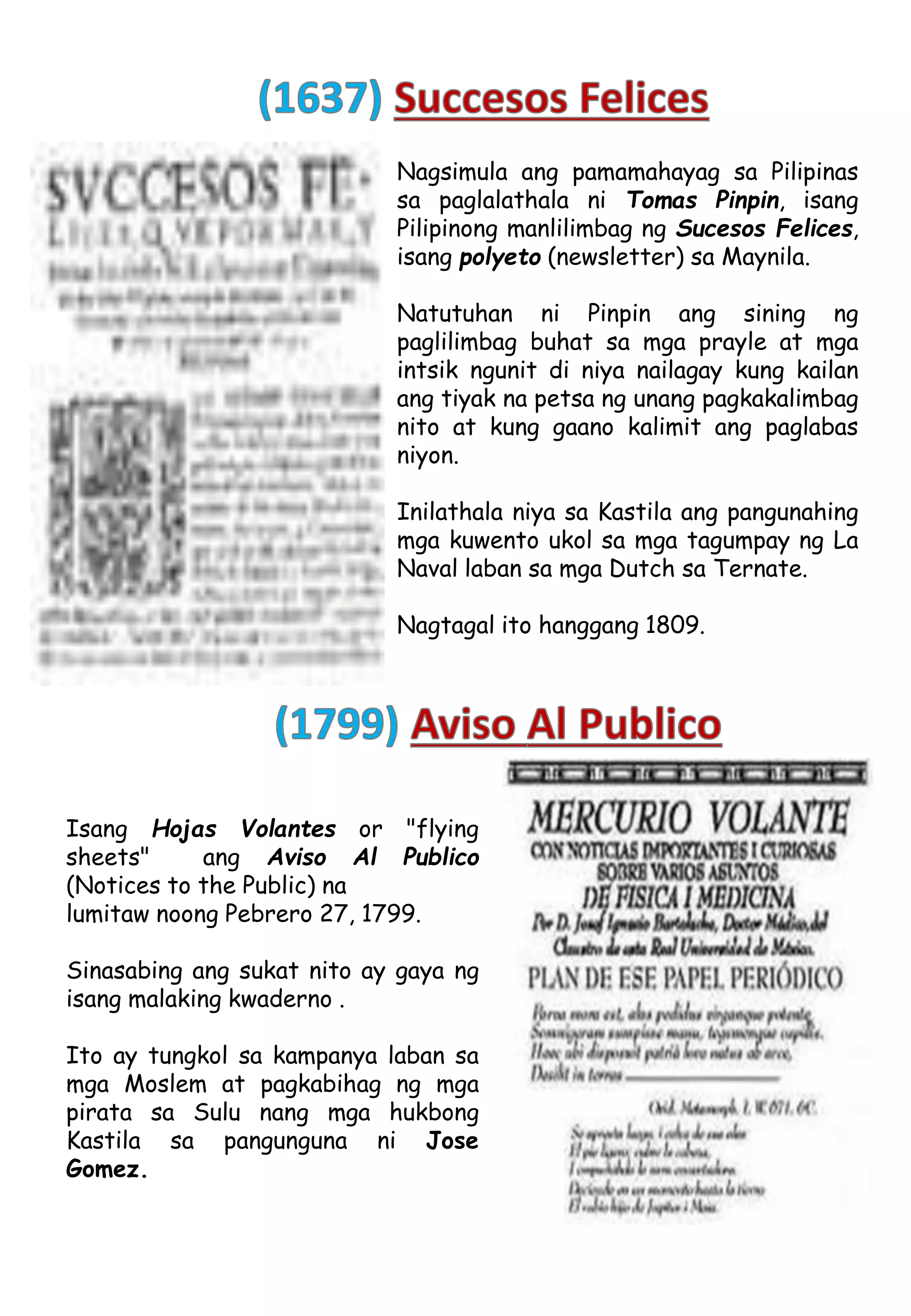 Kompletong kasaysayan ng Pahayagan at Pahayagang Pangkampus sa ...