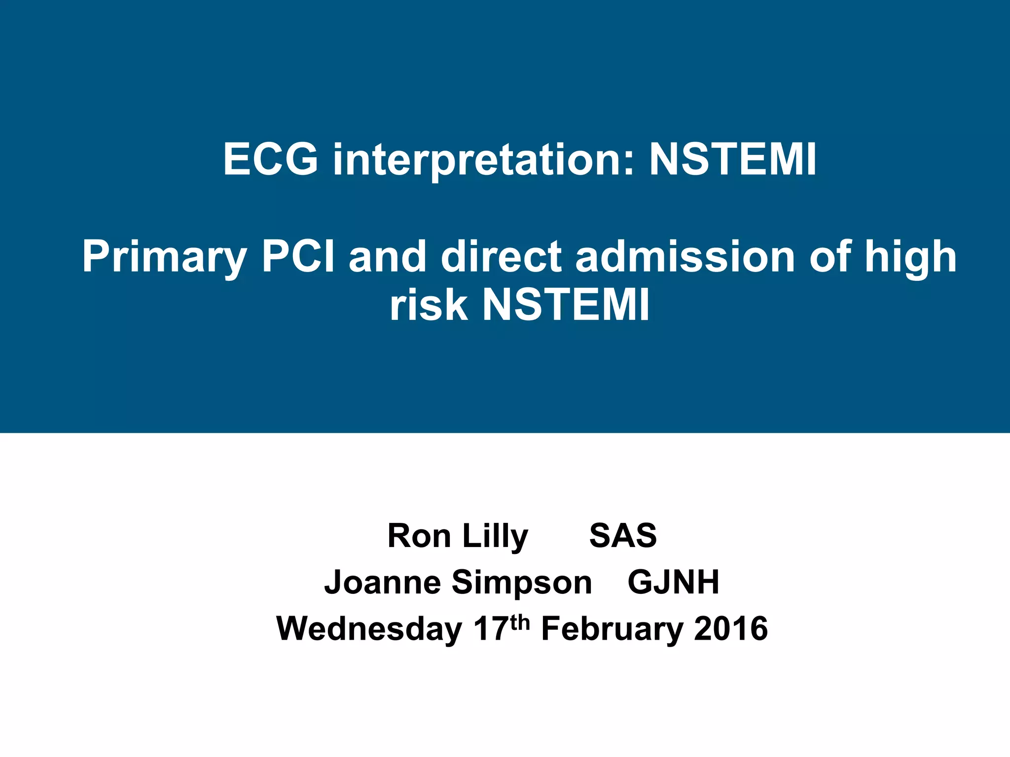 ECG interpretation: NSTEMI | PPTX
