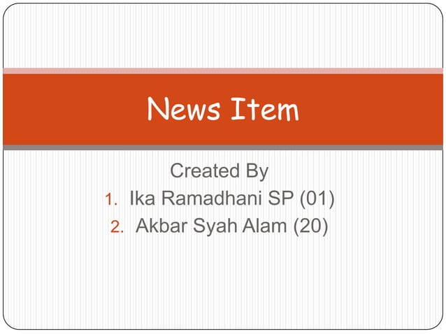 Contoh untuk News Item | PPT