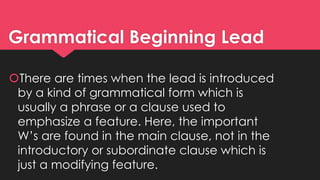 Types of News Lead | PPTX