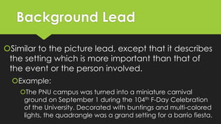 Types of News Lead | PPTX