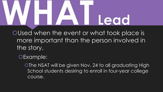 Types of News Lead | PPTX