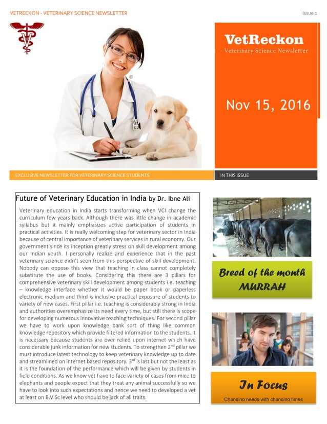 Vetreckon - India's first digital magazine on Veterinary Education ...