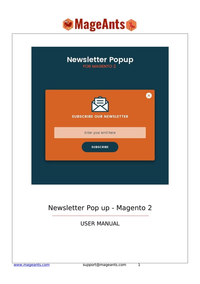Magento 2 Newsletter Popup | PDF