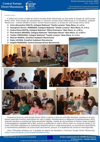 Newsletter Europe Direct Maramures nr. 4/2018 | PDF