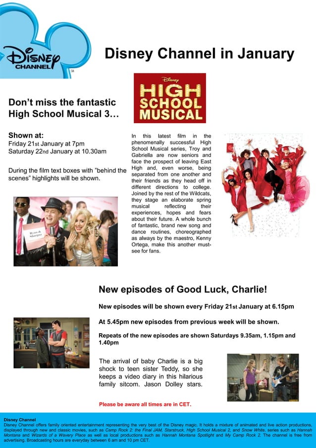 Disney January Highlights | PDF | Television | Entertainment