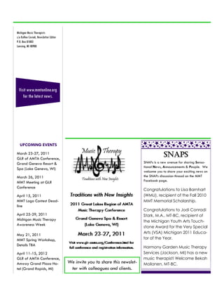 MMT Newsletter - Spring 2011 | PDF
