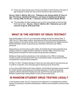 School Drug Testing Newsletter | PDF
