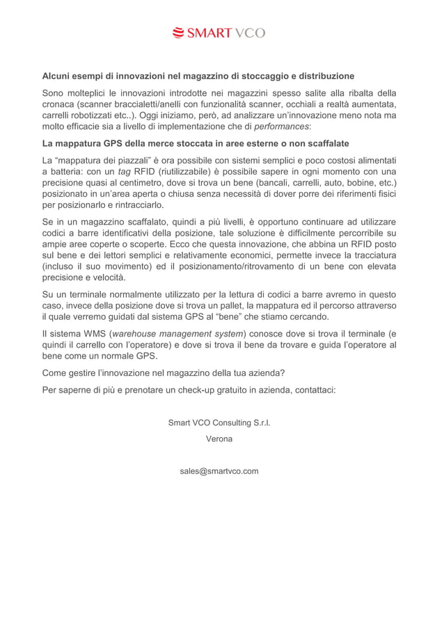 10 modi per creare efficienza ed innovazione nel magazzino | PDF