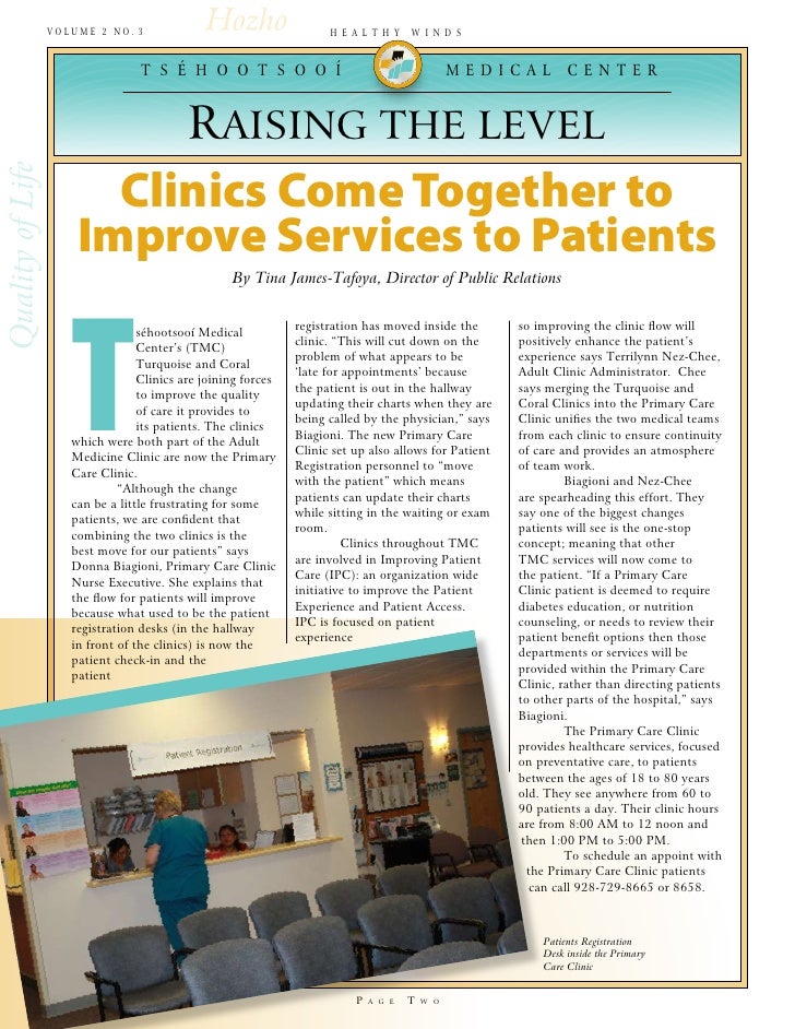 TSÉHOOTSOOÍ MEDICAL CENTER - Newsletter