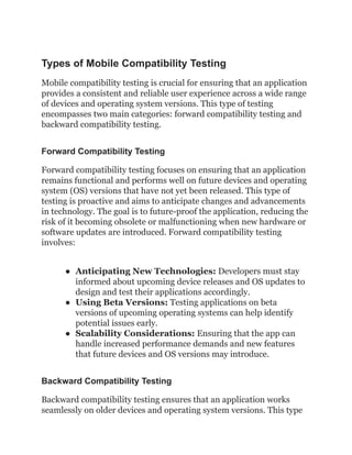 Mobile Compatibility Testing: A Comprehensive Guide | PDF