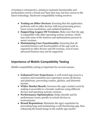 Mobile Compatibility Testing: A Comprehensive Guide | PDF