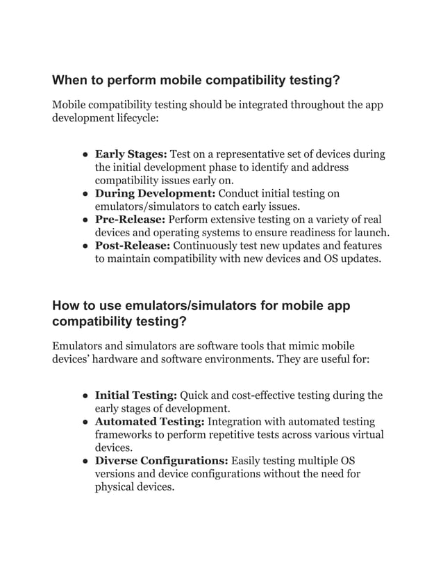 Mobile Compatibility Testing: A Comprehensive Guide | PDF