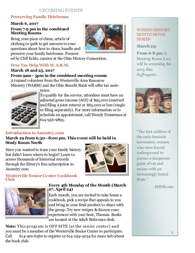 March 2017: Outreach Newsletter