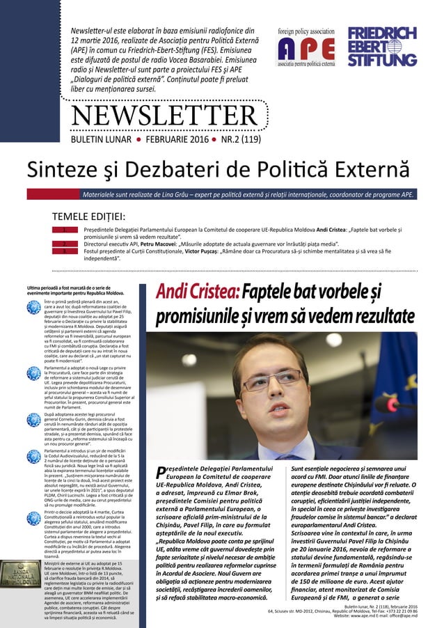Sinteze si Dezbateri de Politica Externa, Nr.2, Februarie 2016 | PDF