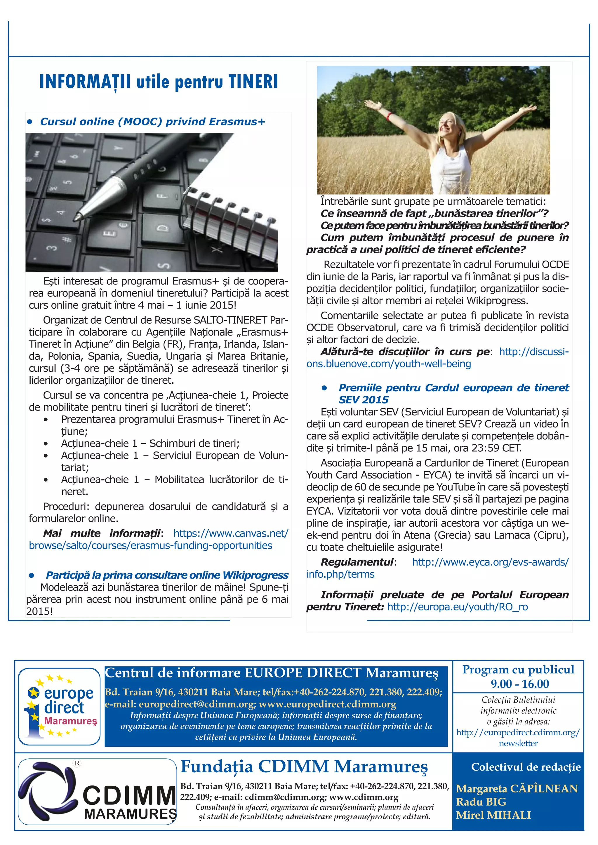 Newsletter aprilie 2015 - Europe Direct Maramures | PDF