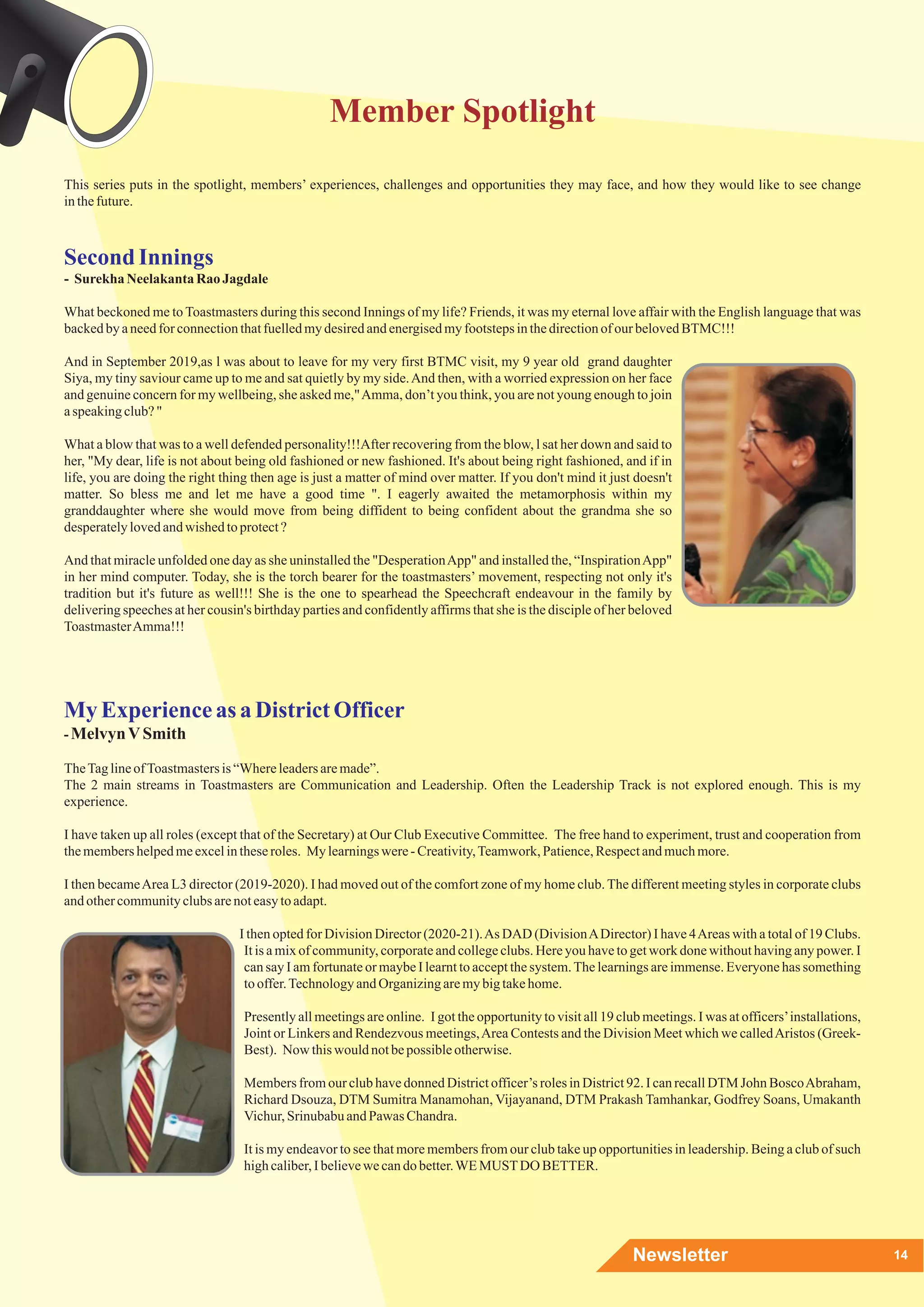 Bangalore Toastmasters Club Newsletter | PDF