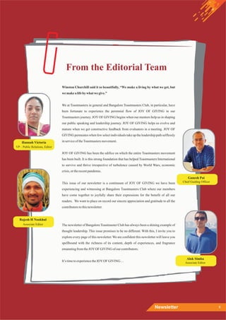 Bangalore Toastmasters Club Newsletter | PDF
