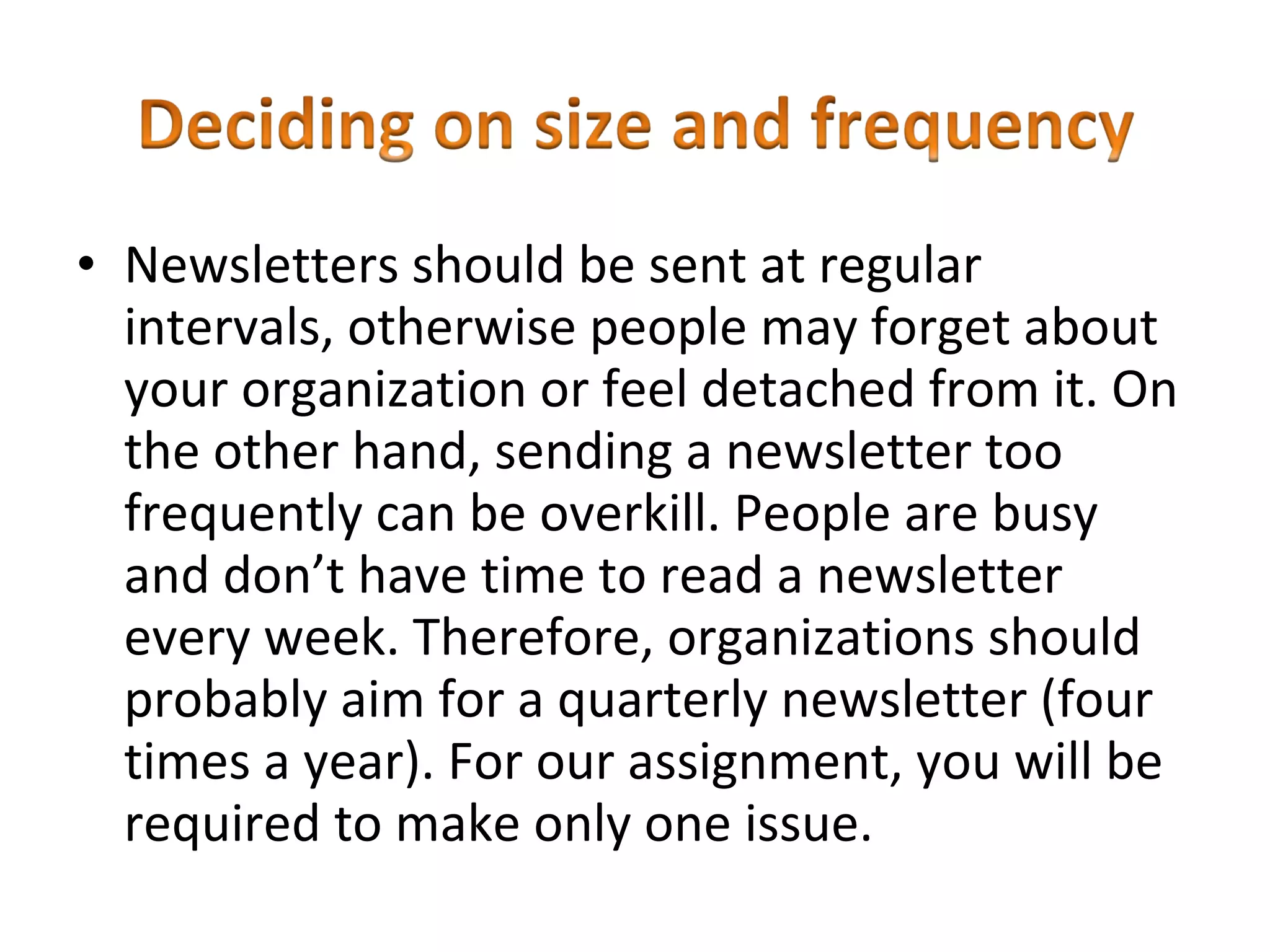 How to Make a Newsletter | PPT
