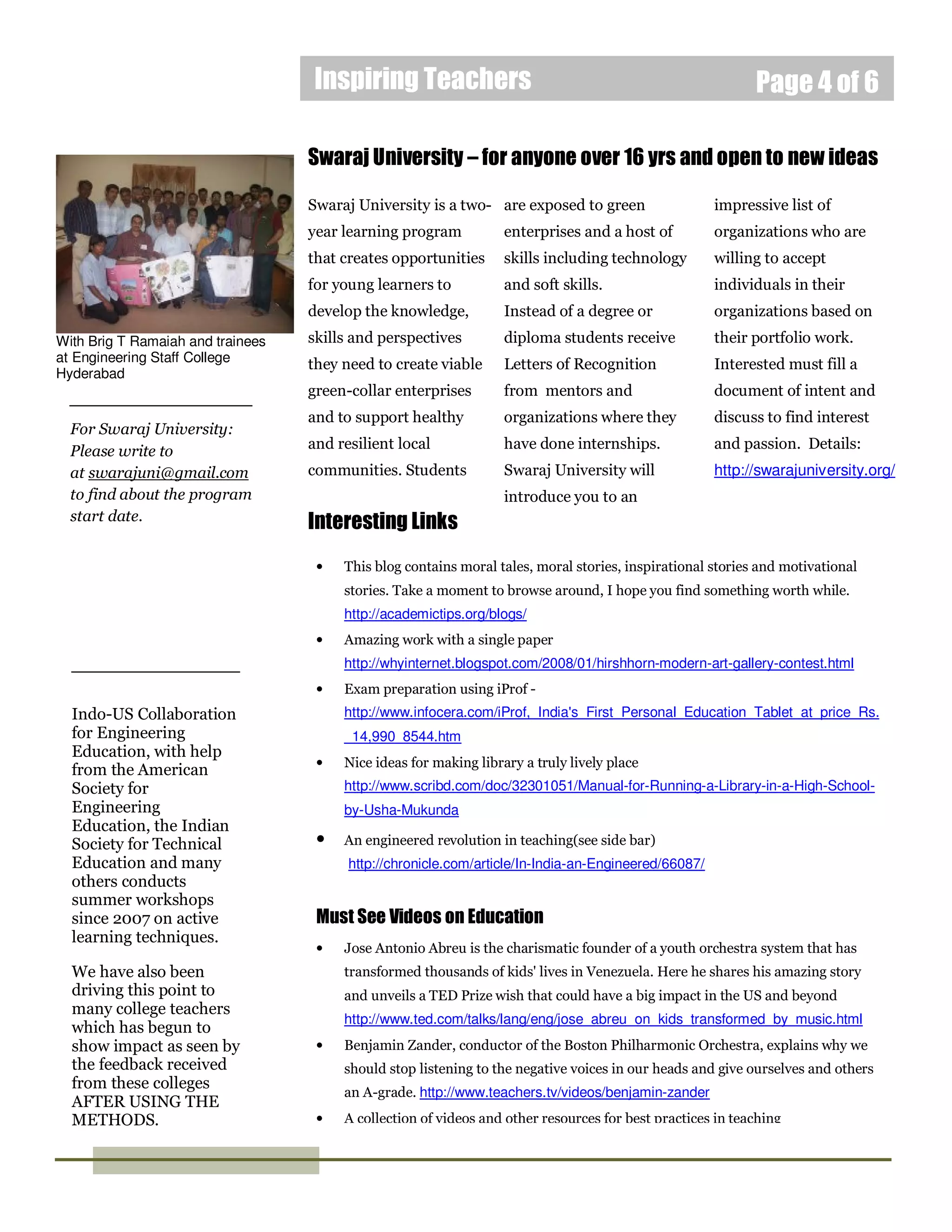 Inspiring Teachers July 2010 | PDF