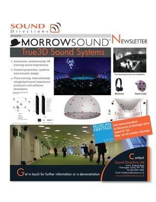 MorrowSound True3D Sound System | Museums + Heritage | May 14-15 | PDF
