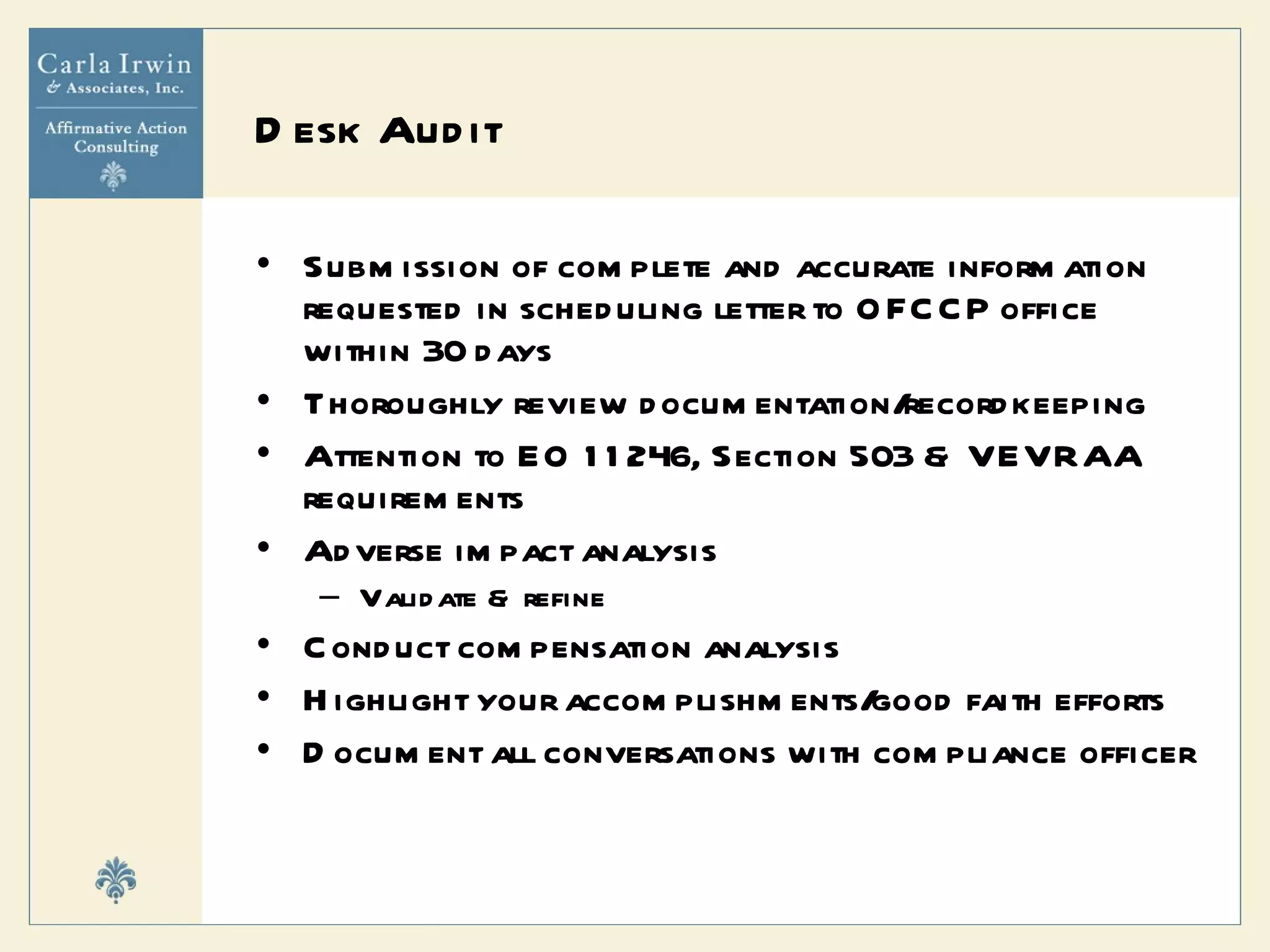 OFCCP Compliance Review Steps and Strategies | PPT