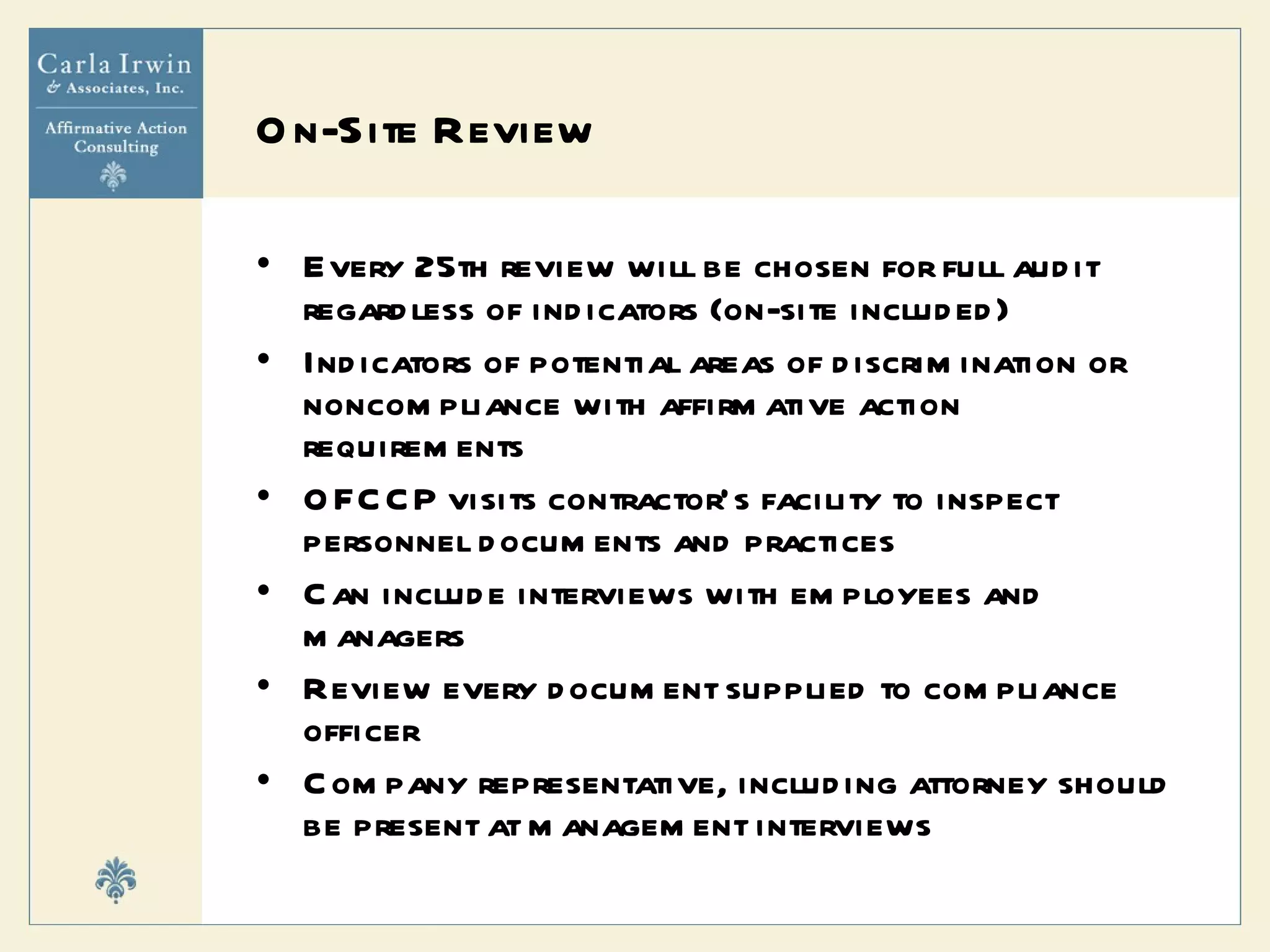 OFCCP Compliance Review Steps and Strategies | PPT