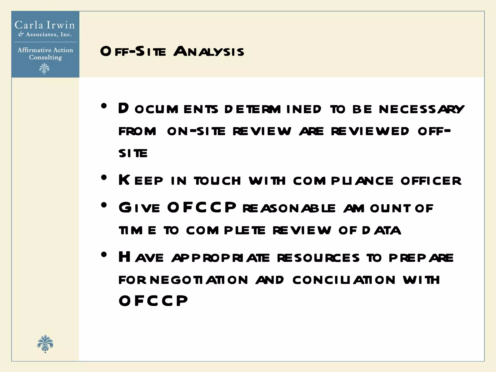 OFCCP Compliance Review Steps and Strategies | PPT