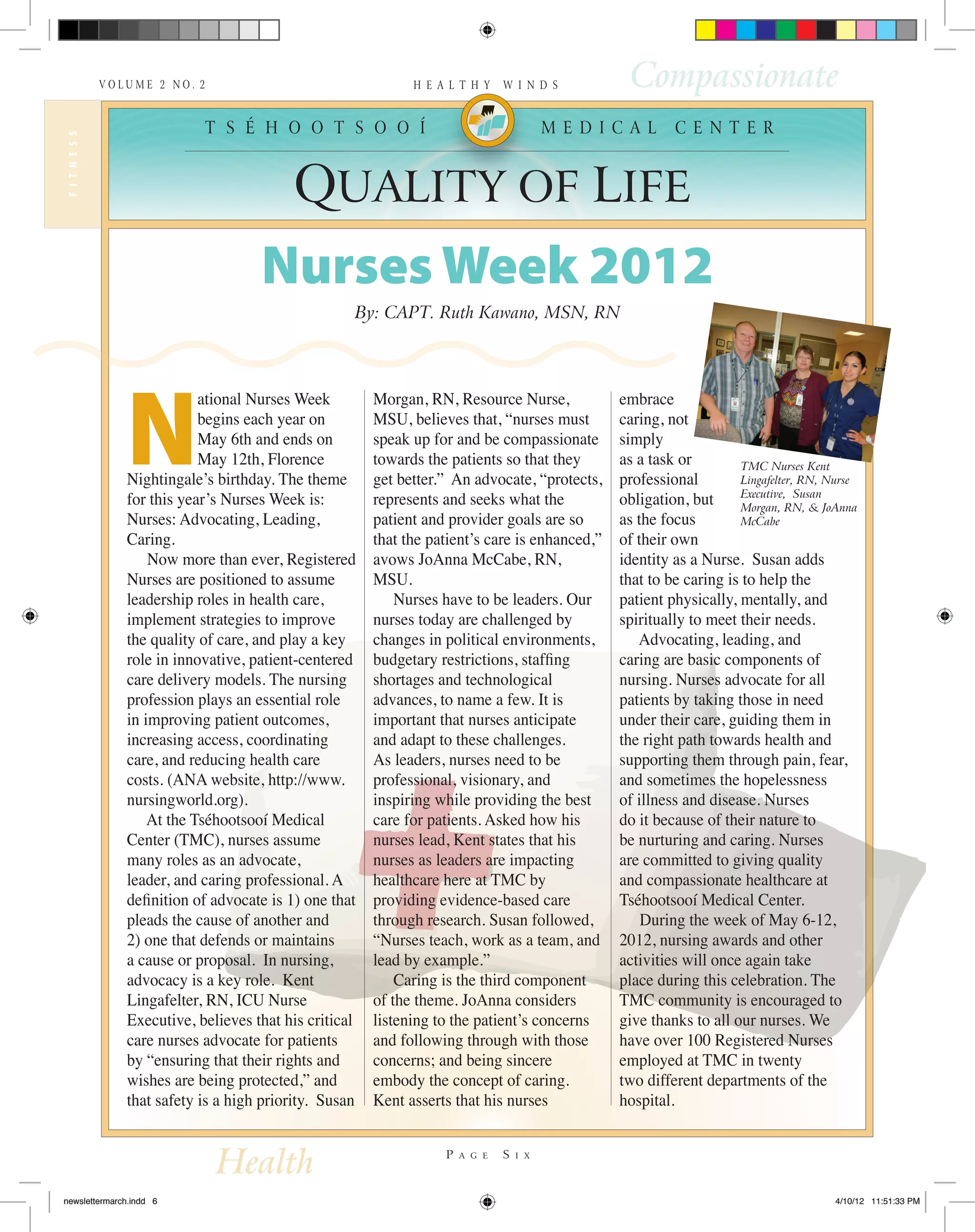TSÉHOOTSOOÍ MEDICAL CENTER - Newsletter | PDF