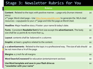 Newsletter project instruction | PPT