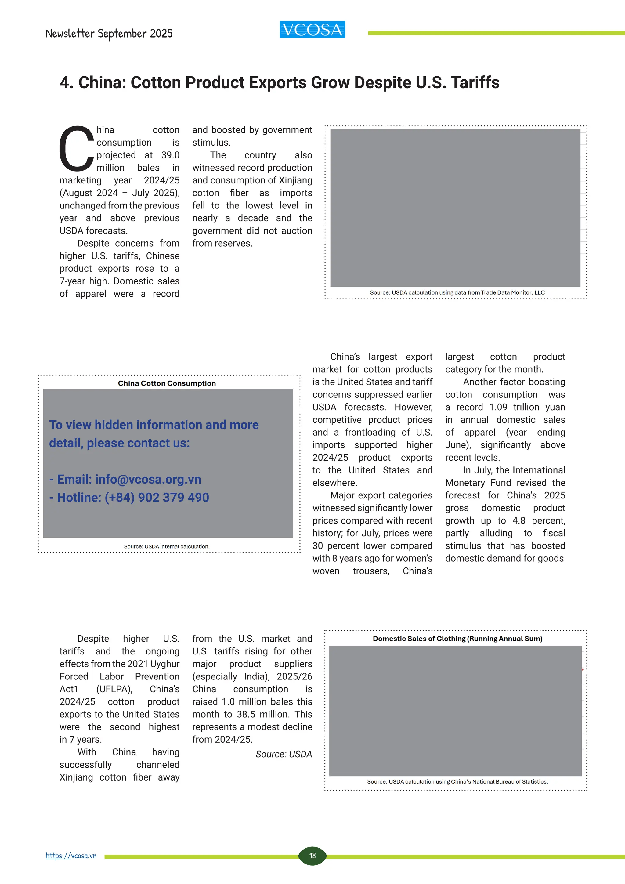 [VCOSA] Monthly Report - Cotton & Yarn Statistics September 2025 | PDF