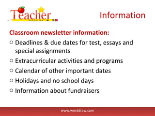 Newsletters for Teachers | PPT
