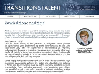 TRANSITION&TALENT - NEWSLETTER LHH DBM POLSKA – WRZESIEŃ 2016 | PPT