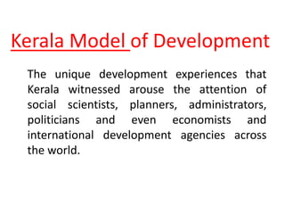 New slidesdevelopment cost of Kerala's development | PPT