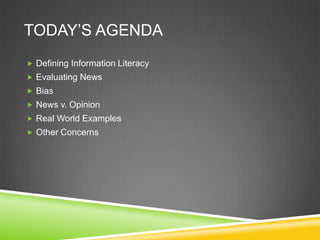 News Literacy Class Slides | PPTX